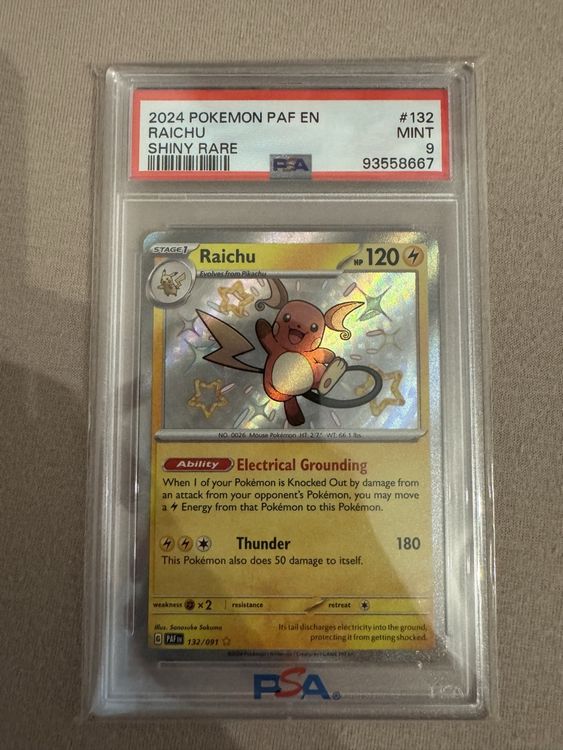 Pokémon Raichu Shiny Rare PSA 9 Mint 132/091 (Neu und originalverpackt ...