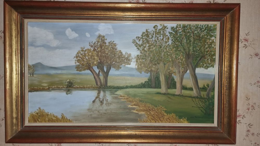 Ölgemälde Landschaft mit See - Johann Gassmann | Kaufen auf Ricardo