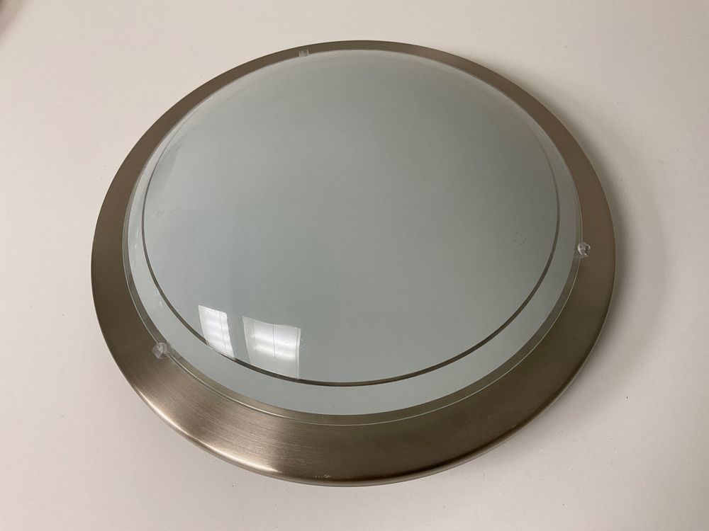 Total 3 Stück: Decken- / Wandleuchte, rund, 29cm, Glas/Stahl | Kaufen ...