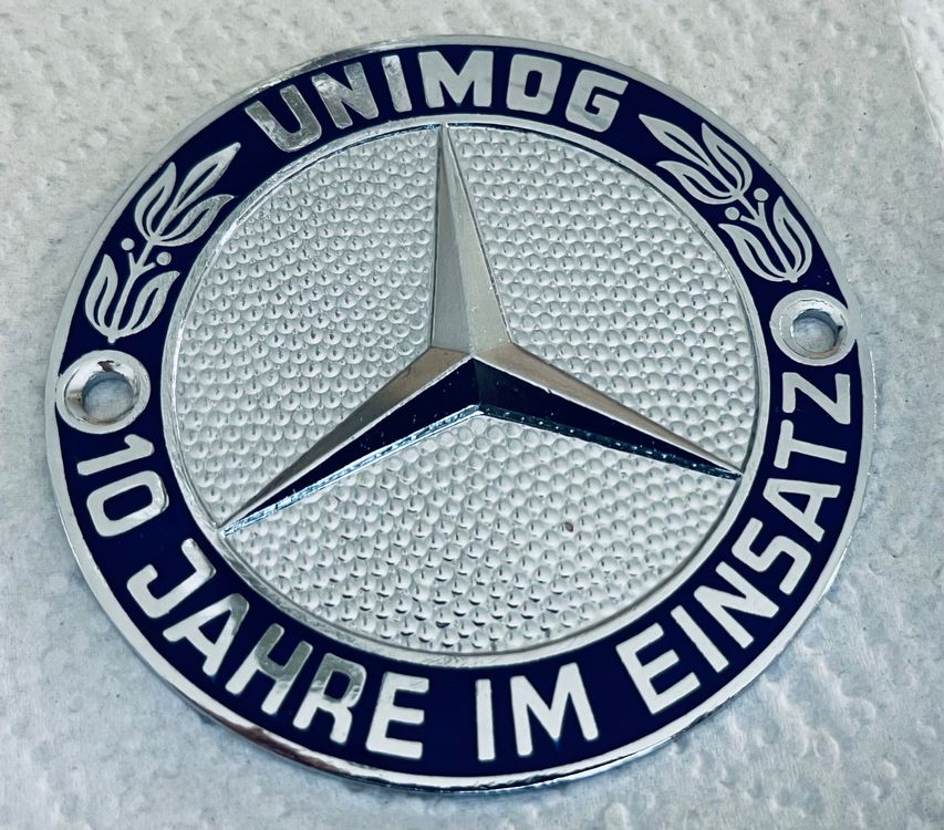 Unimog-Emblem,Mercedes, 10 Jahre im Einsatz" (Neu (gemäss Beschreibung ...