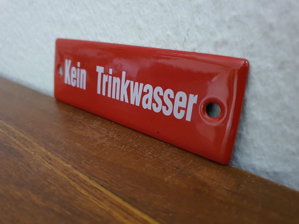 Emailschild Achtung Kein Trinkwasser Emaille Schild Vintage (Neu ...