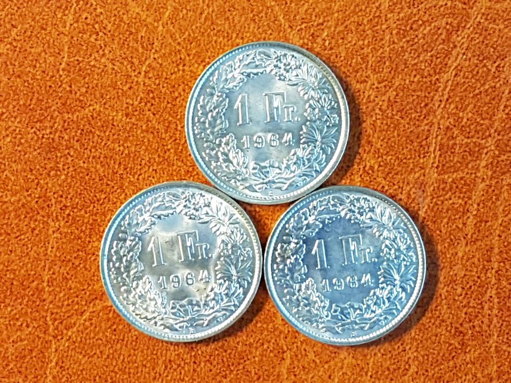 1 Franken 1964 Silber wenig zirkuliert / 3 Stück | Kaufen auf Ricardo