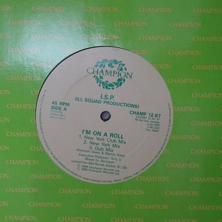 I.S.P. – I'm On A Roll / Making A Killing NM/Generic (Gebraucht) in ...