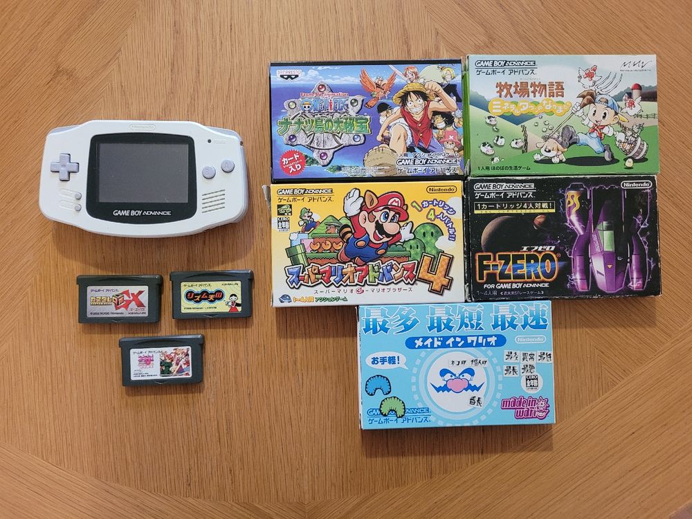 Gameboy Advance Set + Mario, Wario, F-Zero, One Piece Japan (Gebraucht ...