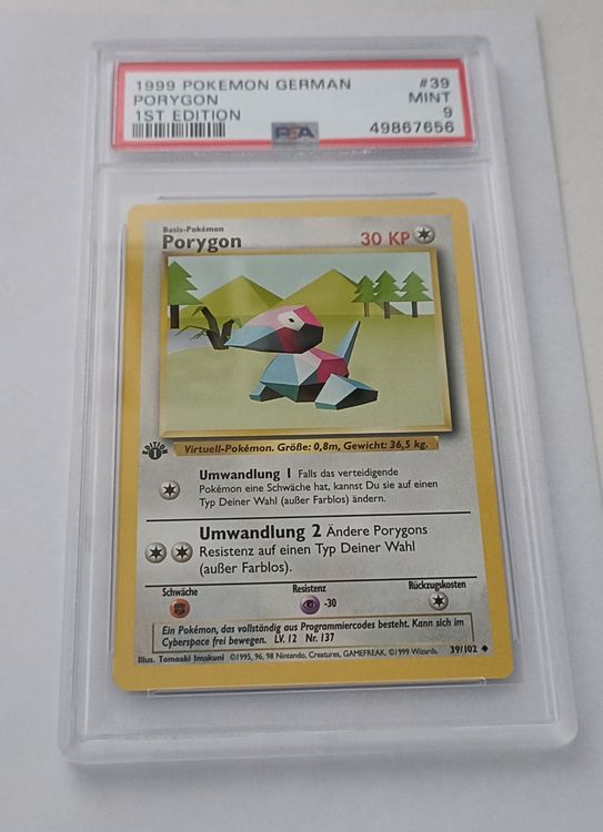 Pokémonkarte Porygon 1. Edition Basis Set PSA 9 (Neu (gemäss ...