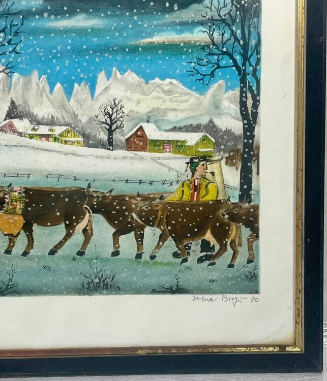 Verena Broger (1943) Appenzell Alpabzug Litho. Handsigniert (Gebraucht) in Root für CHF 55 – mit ...