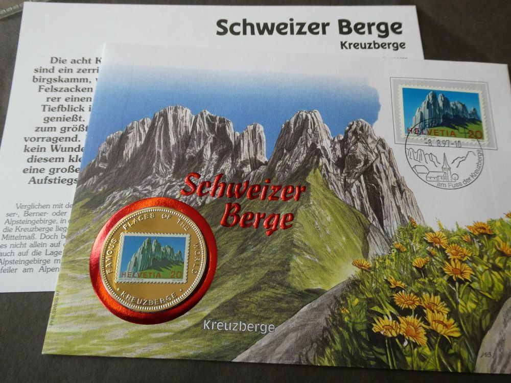 Uganda 1996, Münzbrief - Schweizer Berge Kreuzberge (Neu (gemäss Beschreibung)) in Hinterforst ...