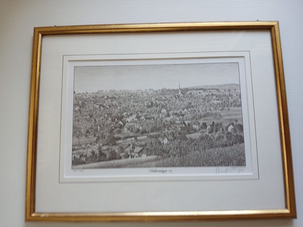 Original Grafik Niederweningen, Paul Wyss, gerahmt | Kaufen auf Ricardo