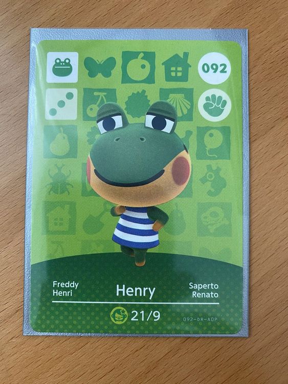 Animal Crossing Amiibo Karte #92 Henry (Neu (gemäss Beschreibung)) in ...