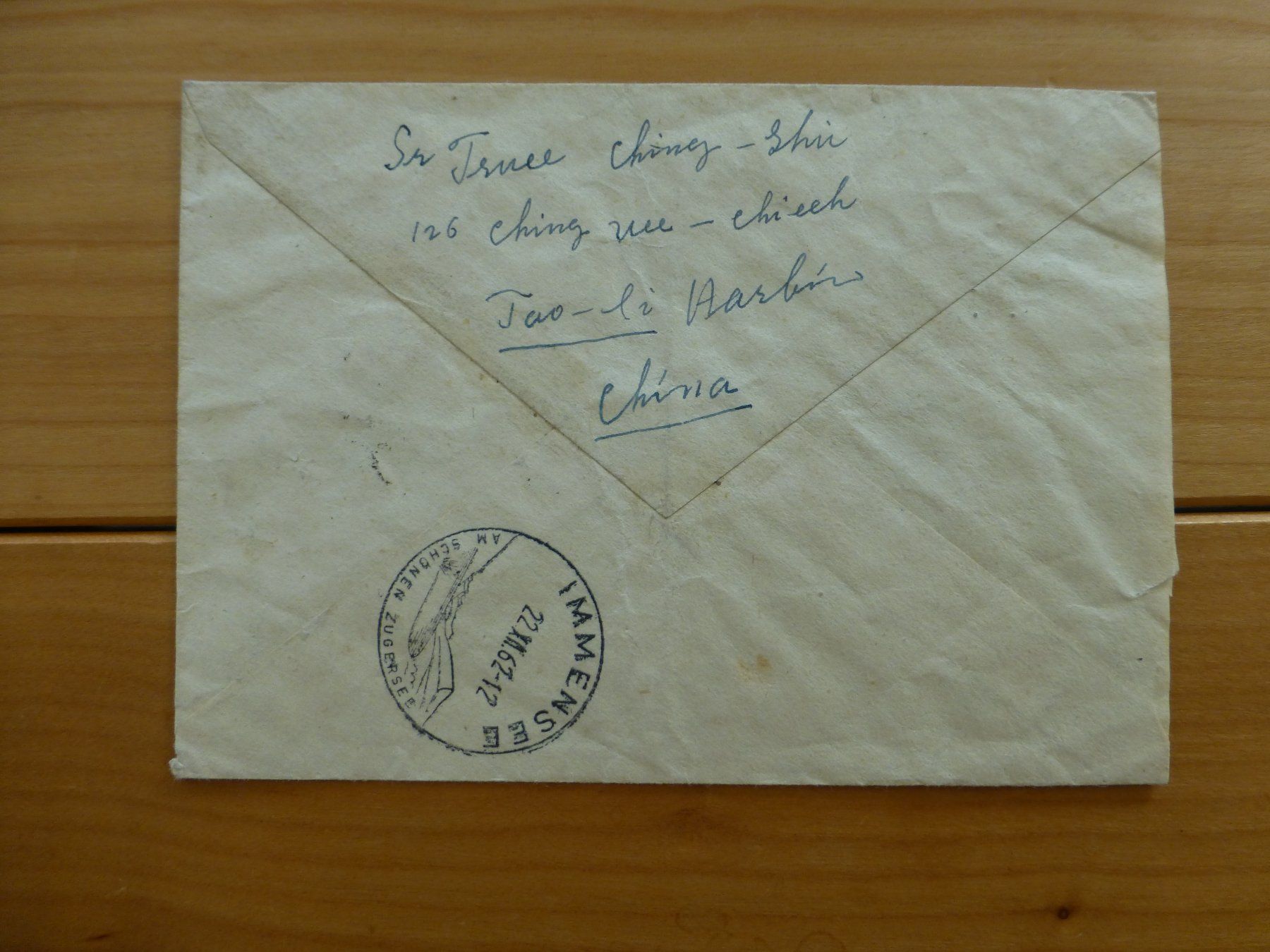 China, Tao-li Aarbin Einschreiben-Brief nach Immensee 1962 (Gebraucht) in Bettlach für CHF 2 ...