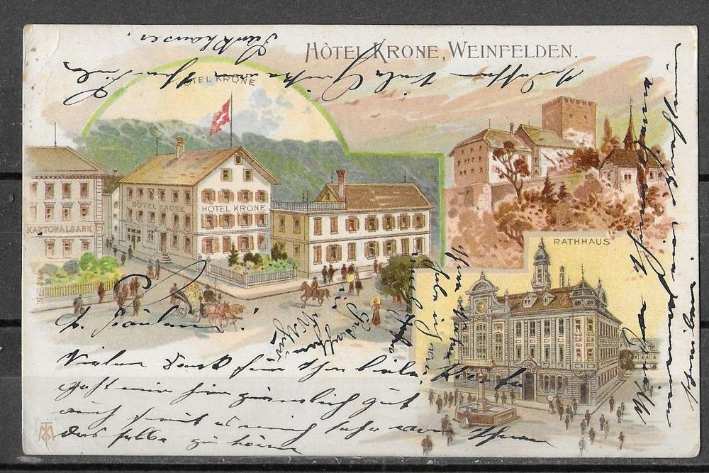 TG Weinfelden 1905 mit Hotel Krone (Litho) (Gebraucht) in Schocherswil für CHF 25 – mit ...