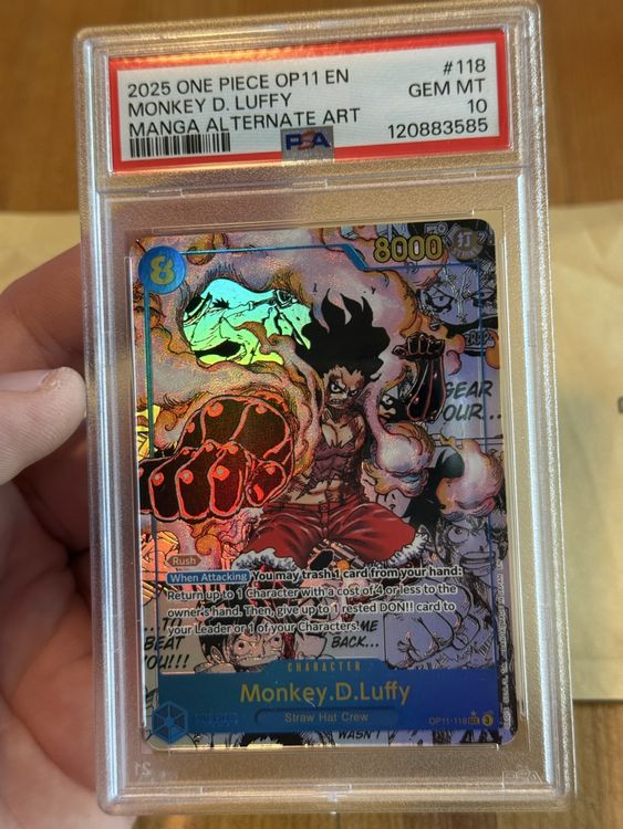 One Piece Monkey D. Luffy Manga Rare OP11 PSA 10 ! (Neu (gemäss ...