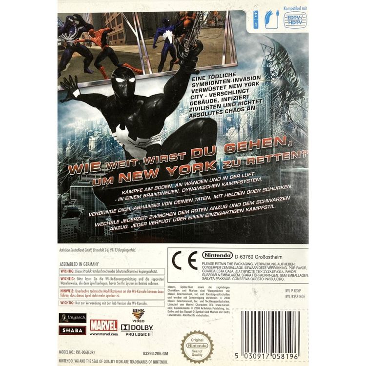 Spider-Man Web of Shadows - Nintendo Wii (Gebraucht) in Jonschwil für ...