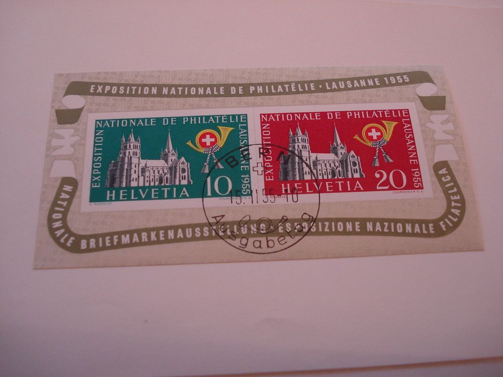 Block 1955, Expo Lausanne, ET-o, auf Abschnitt (Gebraucht) in Niederwil AG für CHF 8.3 – mit ...