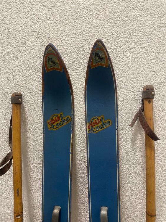 Ski (K 5), Ski von ca. 1950-1960 mit Stöcken (Gebraucht) in Menziken ...
