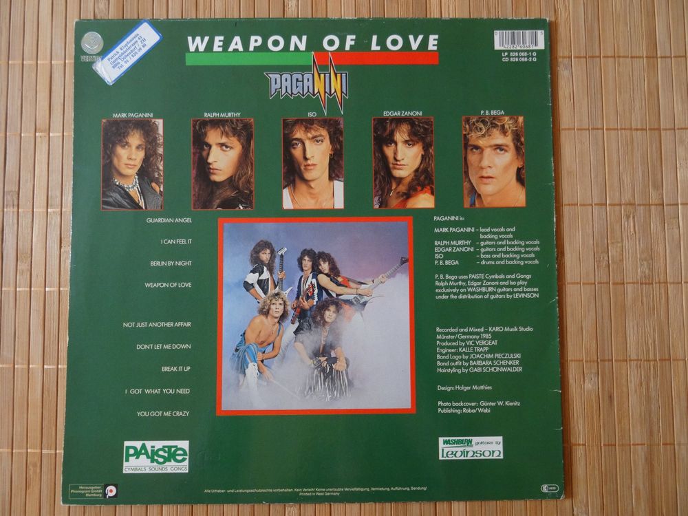 Paganini – Weapon Of Love, LP, P2 (Gebraucht) in Sessa für CHF 9.95 – mit Lieferung auf Ricardo ...