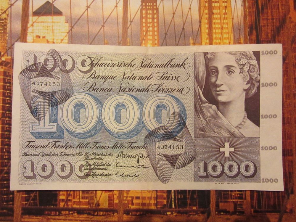 SCHWEIZ BANKNOTEN 1000 CHF 5 JANVIER 1970 | Kaufen auf Ricardo
