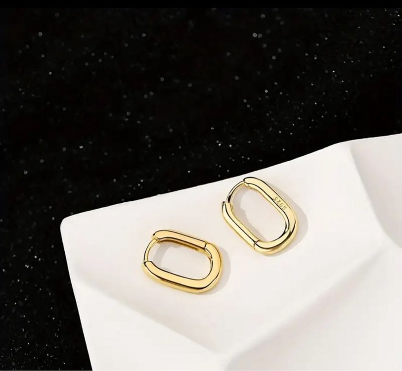 Ohrring 24 Karat vergoldete Silber 1Jahr Garantie | Kaufen auf Ricardo