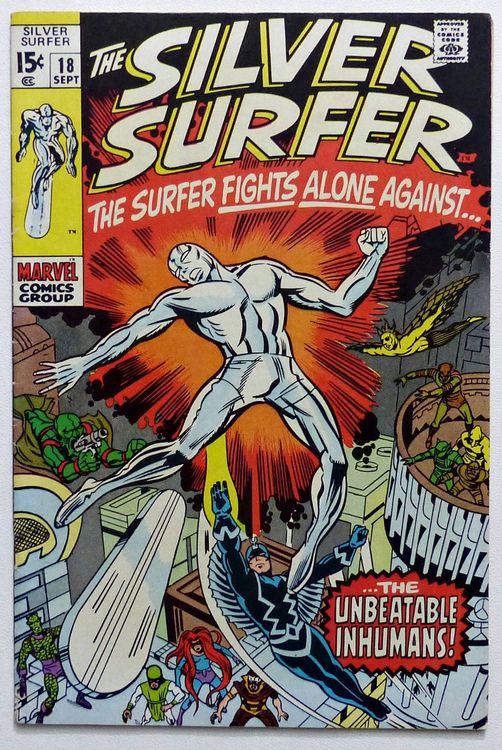 SILVER SURFER 18 🔑 KEY FINAL ISSUE VS. INHUMANS MARVEL 1970 (Gebraucht ...