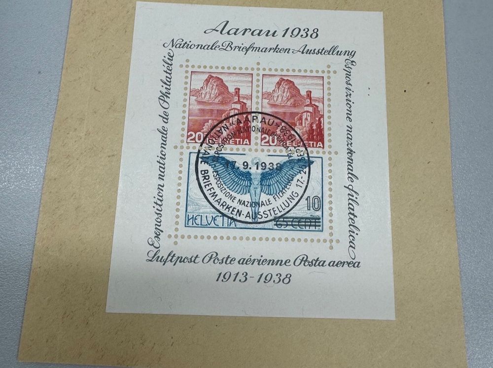 Aarau 1938-Block, schön gestempelt, sauber (Gebraucht) in Bassersdorf für CHF 8.5 – mit ...