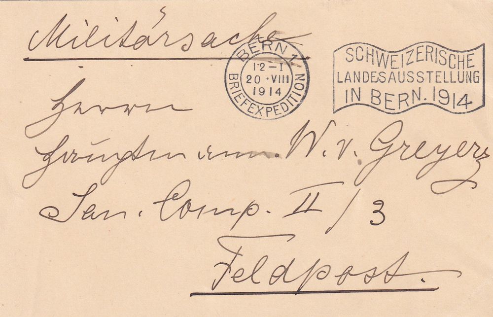 Feldpost Schweizerische Landelsausstellung in Bern 1914 (Gebraucht) in ...