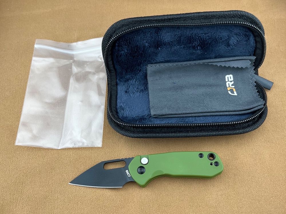 CJRB Messer Mini Pyrite Green Polymer/Black D2 (Neu und ...