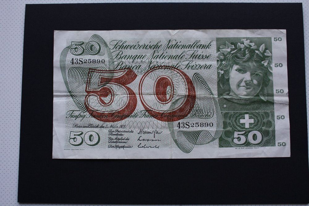 50er Note Schweiz - 1973 (Gebraucht) in Wettingen für CHF 50 – mit ...