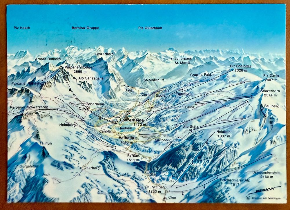 Lenzerheide - Valbella - MAP domaine skiable 1985 (Gebraucht) in Lutry ...