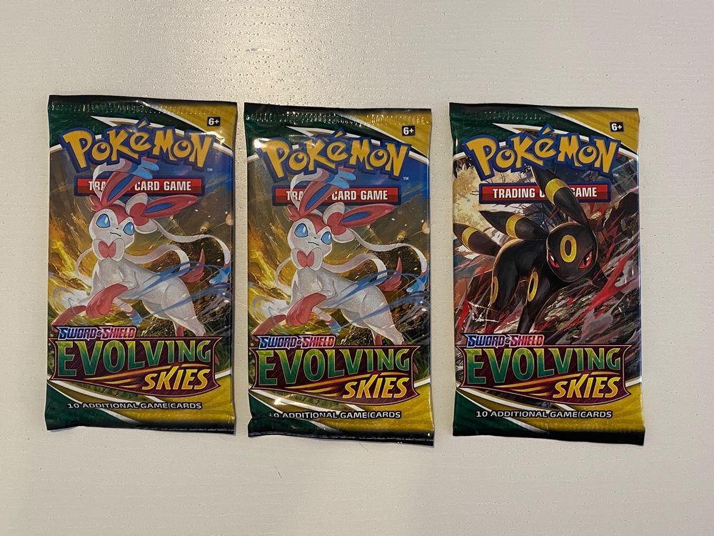 Pokémon Swsh Evolving Skies Booster Pack x3 sealed english (Neu und ...