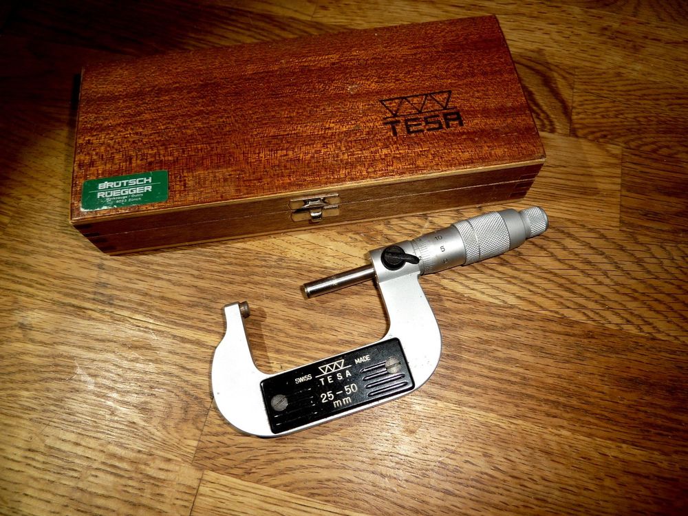 Original TESA SWISS MADE 25-50 MM AUSSENMIKROMETER (Gebraucht) in ...
