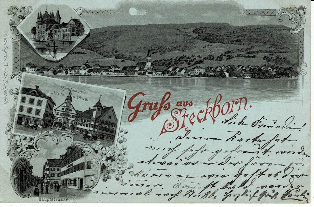 Gruss aus STECKBORN TG sehr schöne Litho gel. 1899! (Gebraucht) in Hergiswil NW für CHF 18 – mit ...