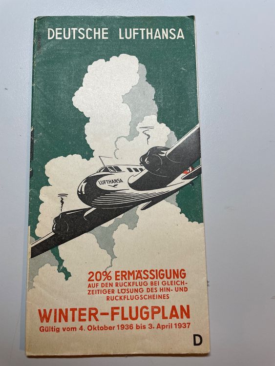 Lufthansa Winter-Flugplan 1936 Rarität Sammler Flugzeuge ... | Kaufen ...