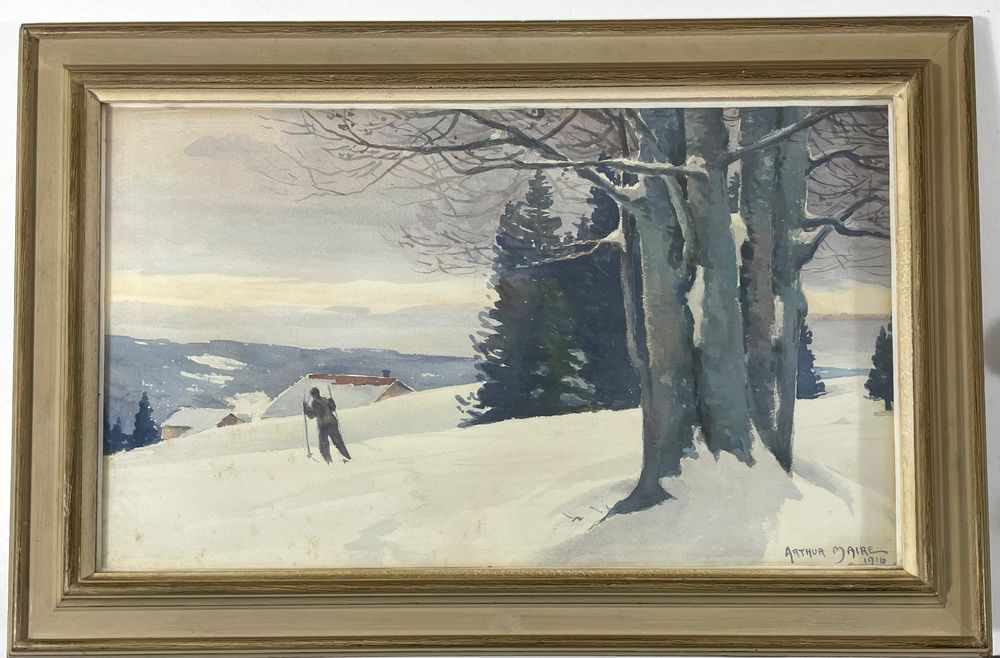 Arthur Maire (1877-1939) Aquarell - Winterlandschaft (Gebraucht) in Root für CHF 114 – mit ...