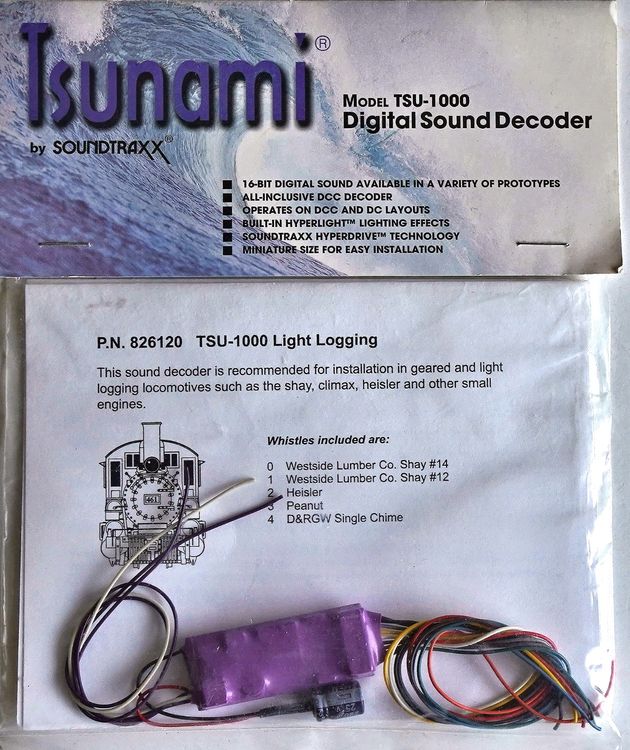 Tsunami DCC Sound Decoder 826120 - Light Logging - Shay etc. (Neu und ...