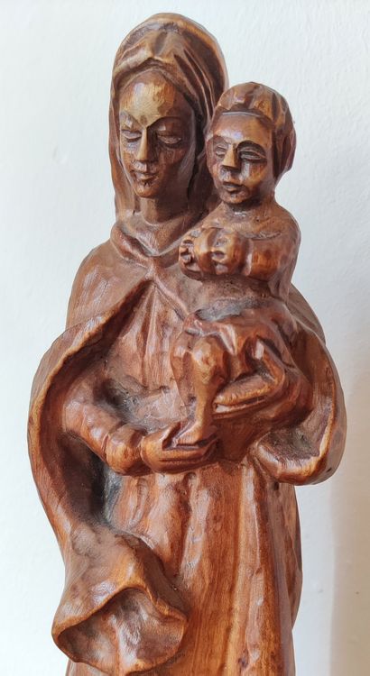 Antike Holz Madonna mit Kind Statue Maria Skulptur Figur (Gebraucht) in ...