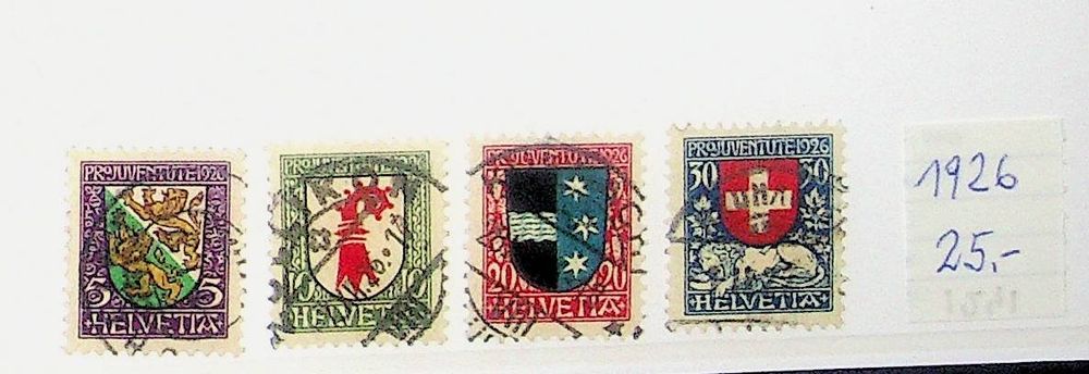 PRO JUVENTUTE 1926 SERIE OBLITEREE. SBK 25.00 - O254 | Kaufen auf Ricardo