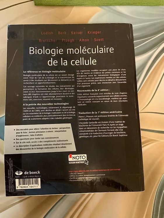Biologie moléculaire de la cellule - Lodish et al. (4e édit) (D ...