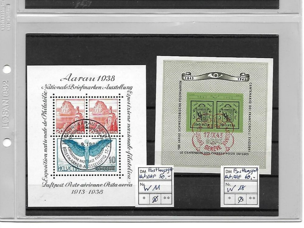 Block 1938 + 1943 Ersttagsgest.W11+W18 Kat: CHF 110.- | Kaufen auf Ricardo