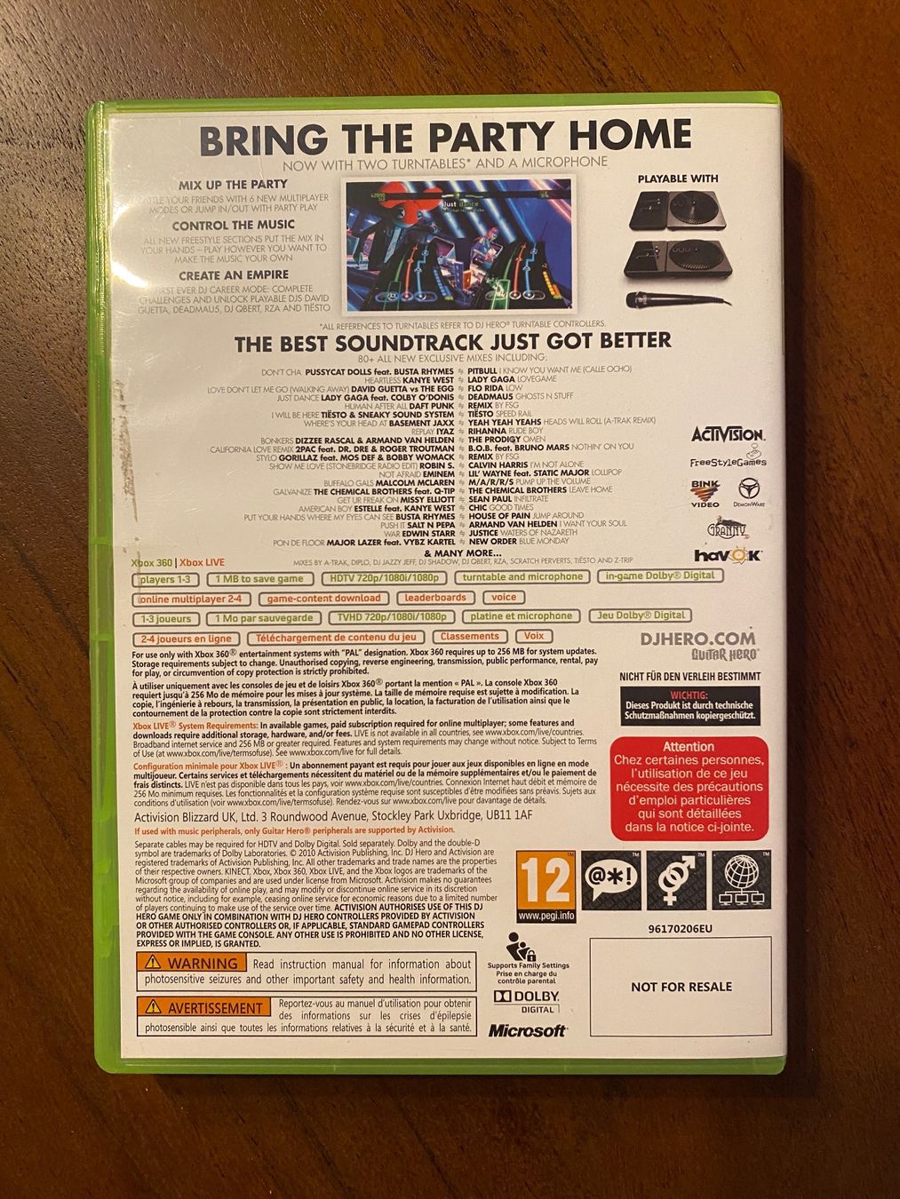 Xbox 360 DJ-Hero Turntable Controller inkl. DJ Hero 2 Spiel (Gebraucht ...