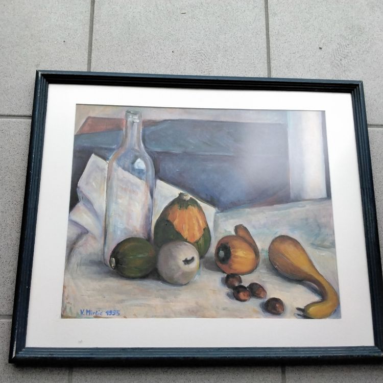 Original Ölgemälde Stillleben Kürbis, Flasche, gerahmt (Gebraucht) in Rothenburg für CHF 65 ...