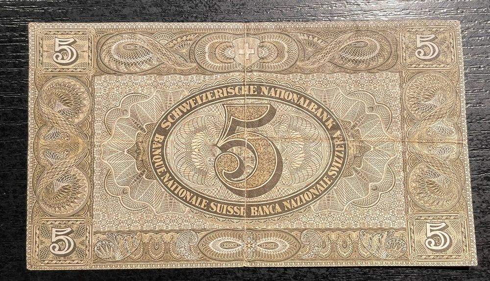 Banknote 5 Franken Schweiz Note Tell Sammler selten rar Deko | Kaufen ...