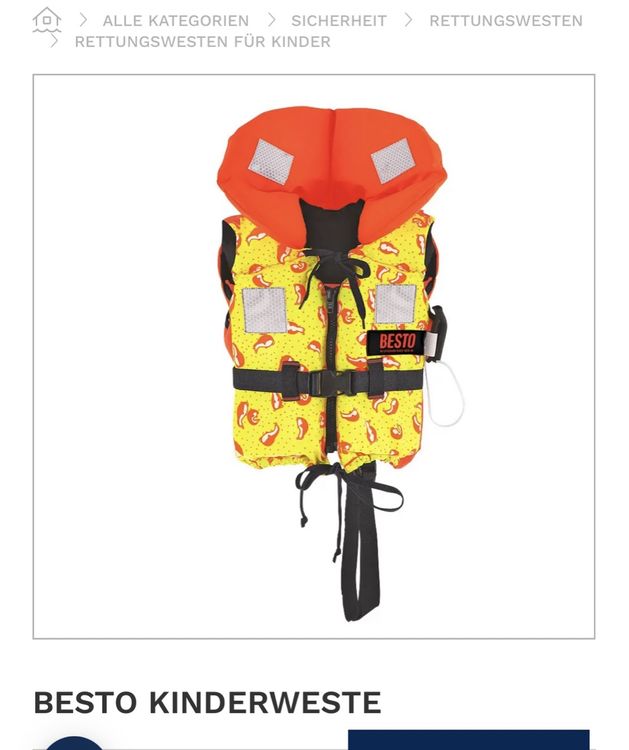 Besto Lifesaver Kinder Rettungsweste 5-15kg (Gebraucht) in Vessy für CHF 15 – mit Lieferung auf ...