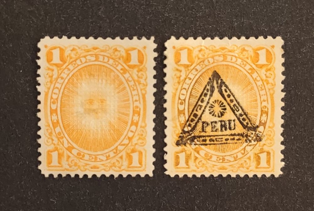 Peru 1879-83, "Sun God of the Incas", Ovpt.Triangle (*) (Gebraucht) in ...