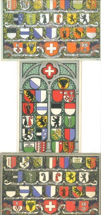 3 AK Wappen und Kantone Schweiz um 1910 (Gebraucht) in Feldkirch für CHF 3 – mit Lieferung auf ...