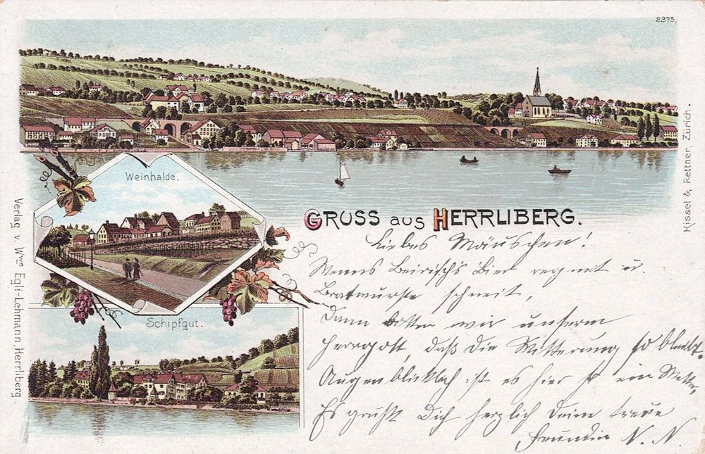 Herrliberg AK 1905 Litho von Kissel & Rettner Zürich (Gebraucht) in ...