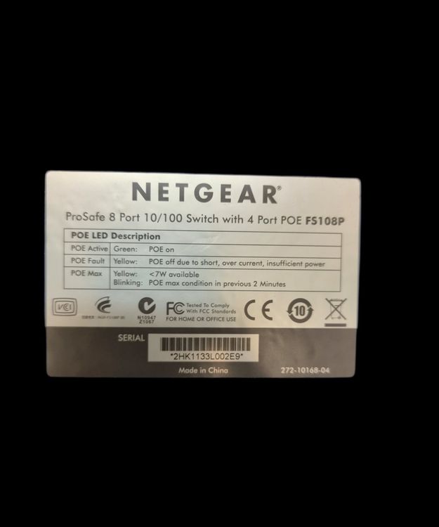 NETGEAR ProSafe POE Switch FS108P | Kaufen auf Ricardo