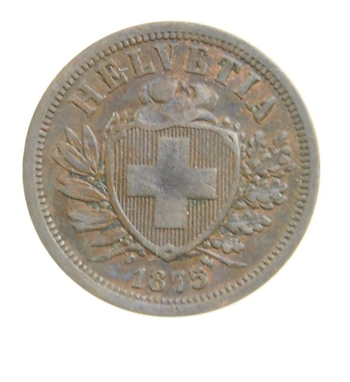 Schweiz 2 Rappen 1875 (Gebraucht) in Wettingen für CHF 10 – mit Lieferung auf Ricardo kaufen