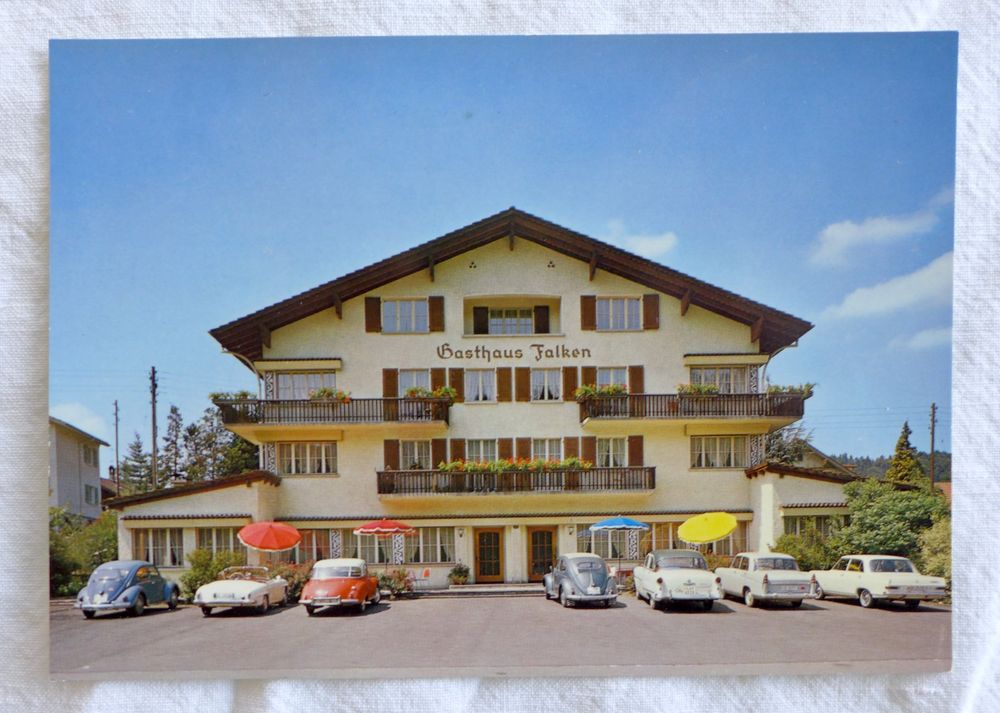 AK EBIKON LU, Hotel FALKEN am Rotsee, VW, Oldtimer (Gebraucht) in Wallisellen für CHF 6 – mit ...
