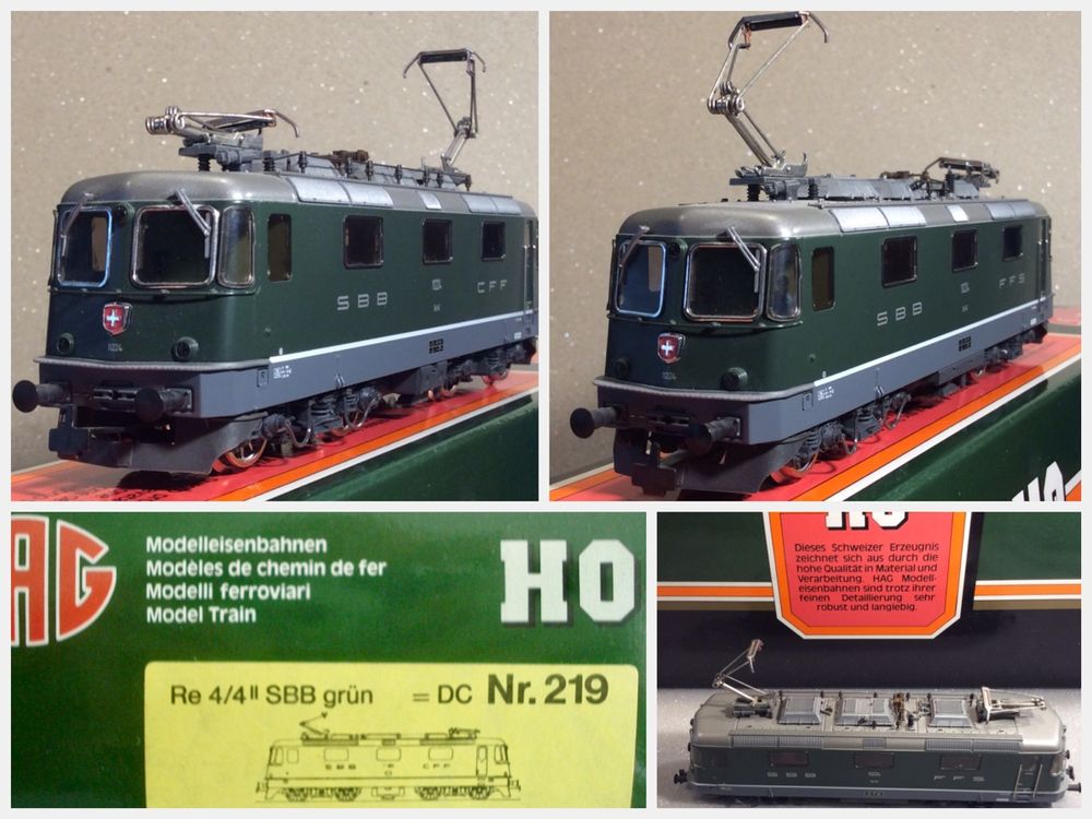 HAG SBB Re 4/4” 11224, grün,runde Scheinwerfer, HO,DC,analog (D ...