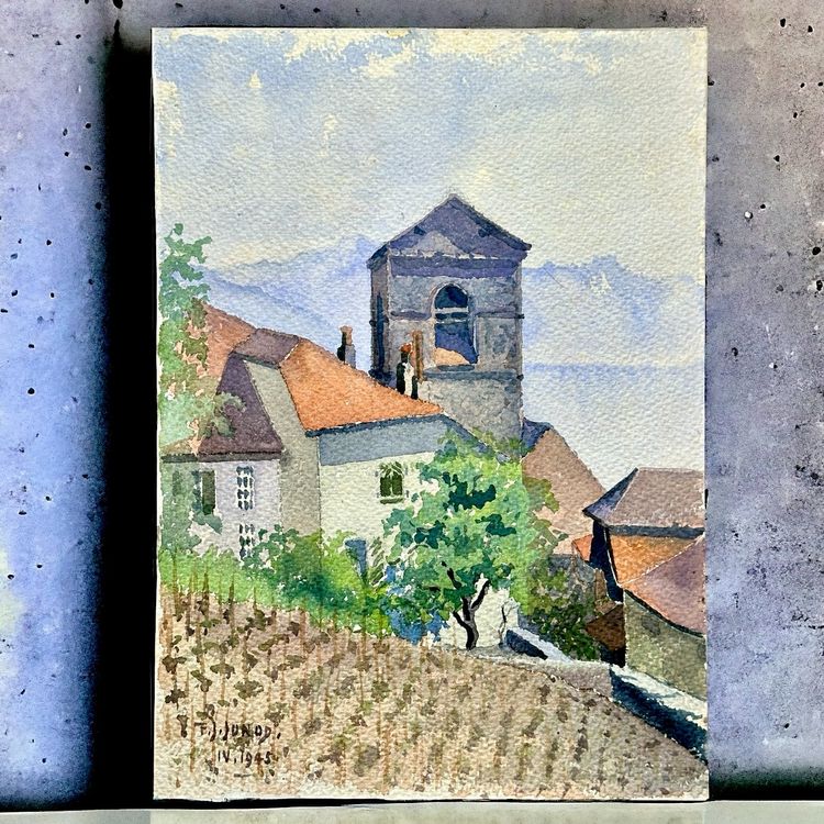 Fernand James JUNOD (1872-1953) Aquarelle "Saint-Saphorin" (Gebraucht) in Morges für CHF 65 ...